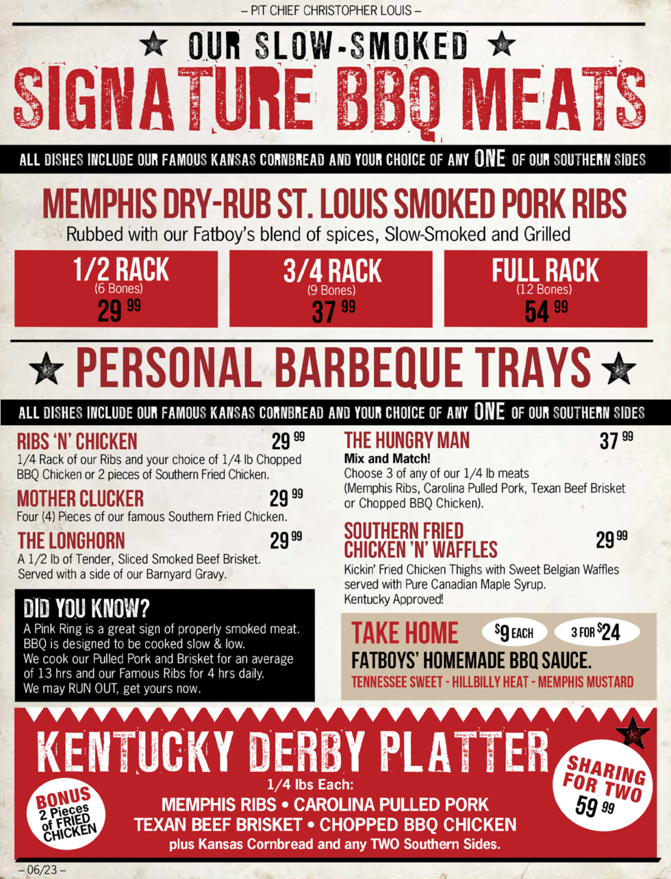 Menu | Fatboys