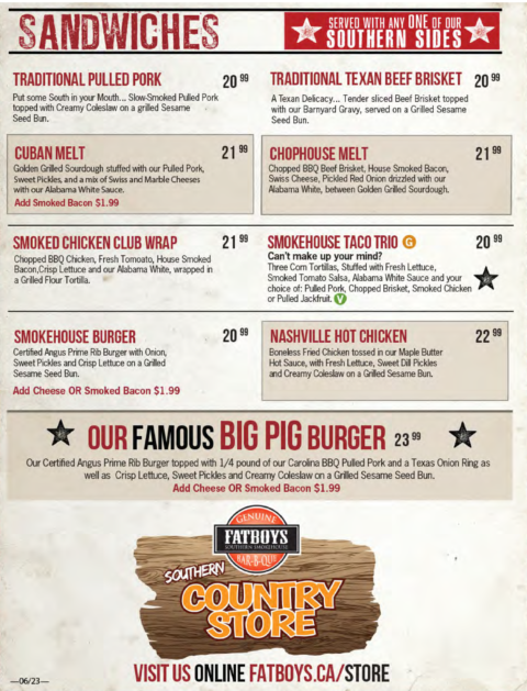 Menu | Fatboys