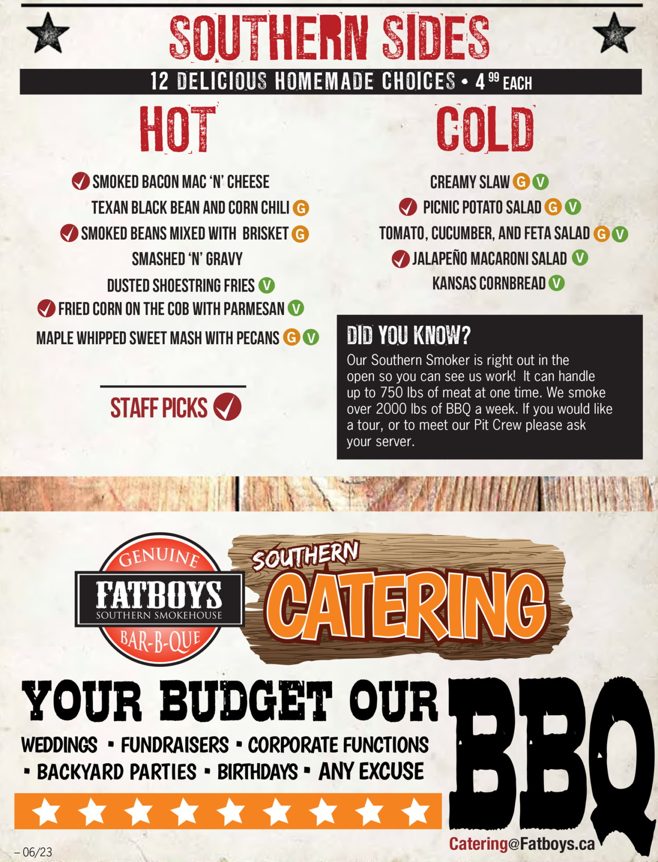 Menu | Fatboys