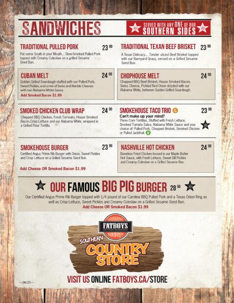 Menu | Fatboys